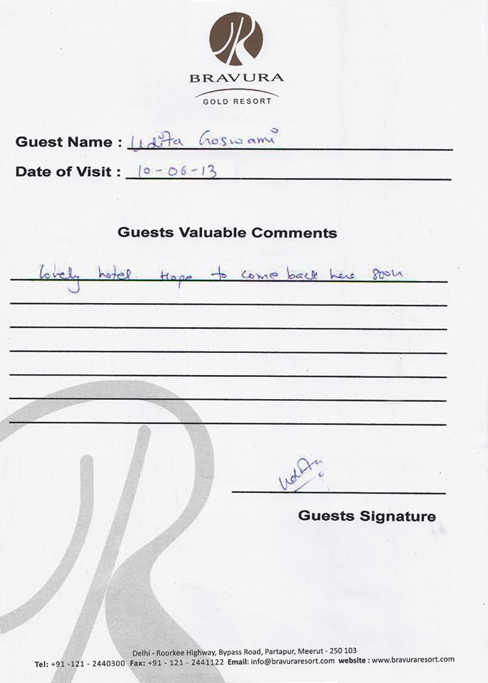 Guest Comments | Luxury Hotels and Resorts, Accommodation in Meerut
